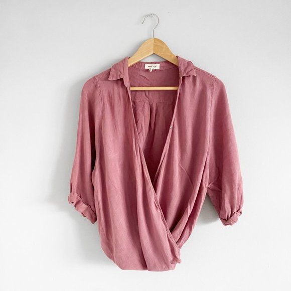 Charming Charlie | Tops | Sandy Sid Blush Pink Lightweight Cross Front ...